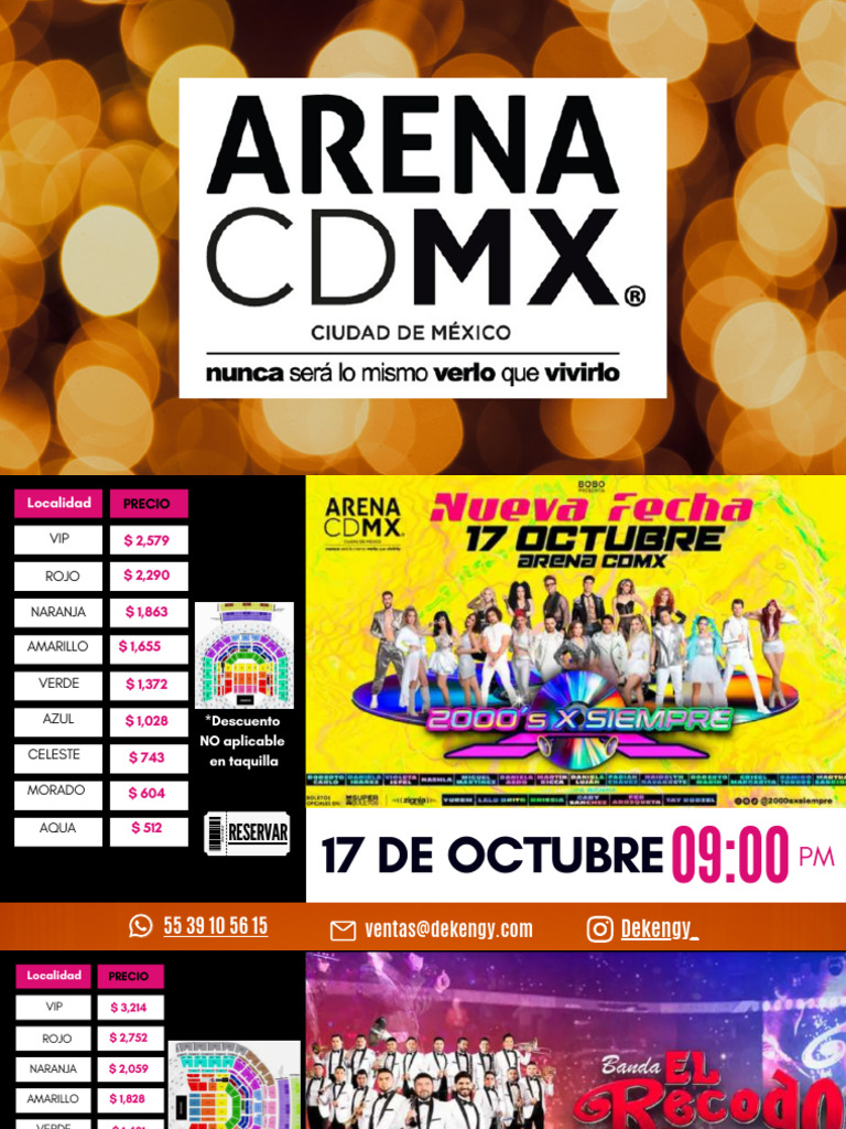 Cartelera Arena Ciudad de Mexico Oct | PDF