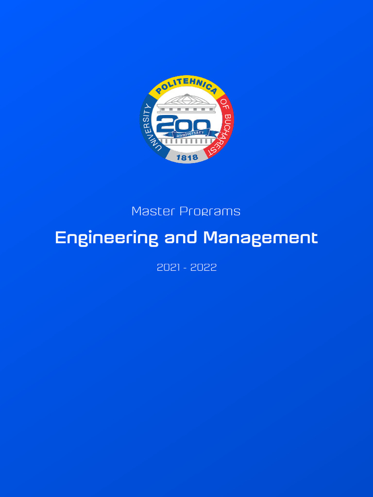 Upb Master Engineering and Management - 2021 2022 | PDF