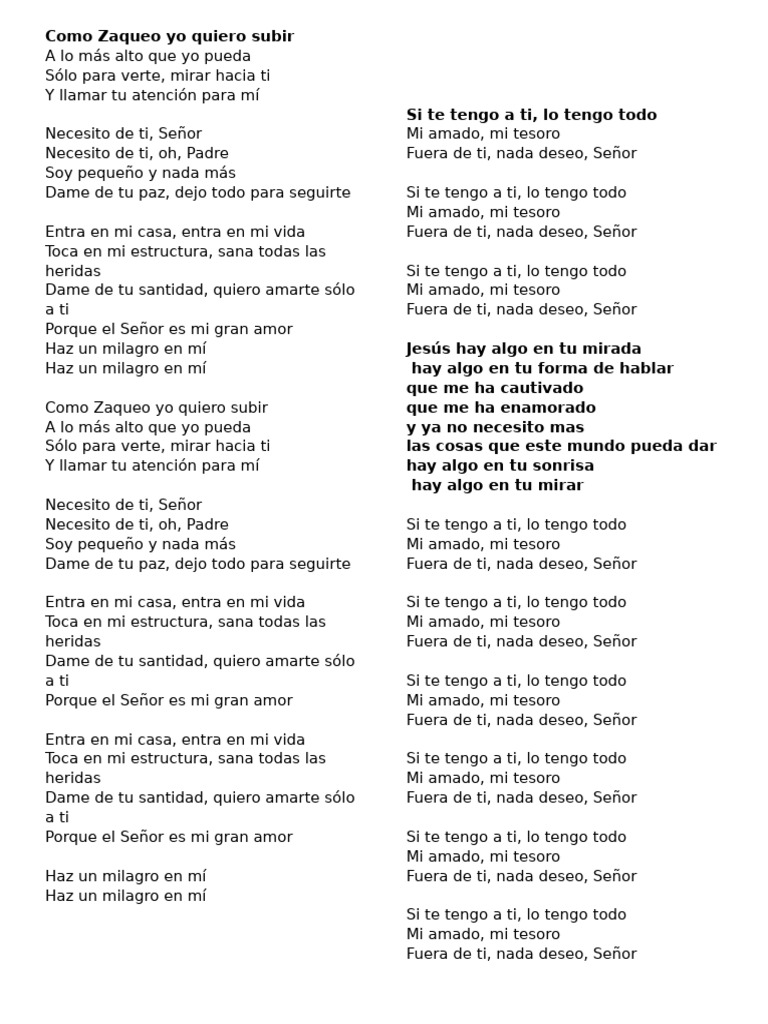 Como Zaqueo Yo Quiero Subir | PDF