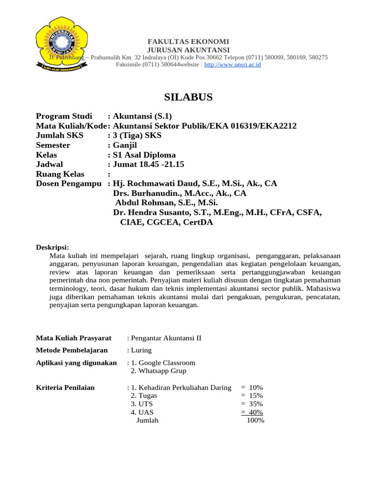 SILABUS ASP 2024 Kelas Asal Diploma | PDF