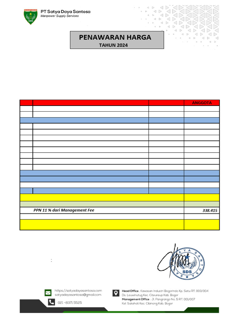 Penawaran Harga_SDS_2024 | PDF