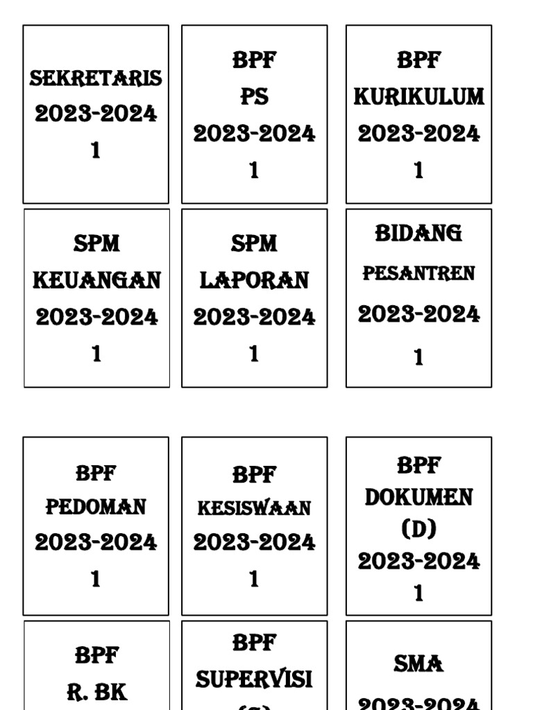 Nama Box File 2 | PDF | Pengelolaan Keuangan & Uang