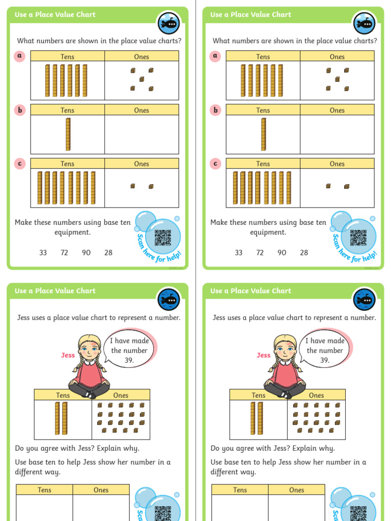 Using A Place Value Chart - Cards Only | PDF