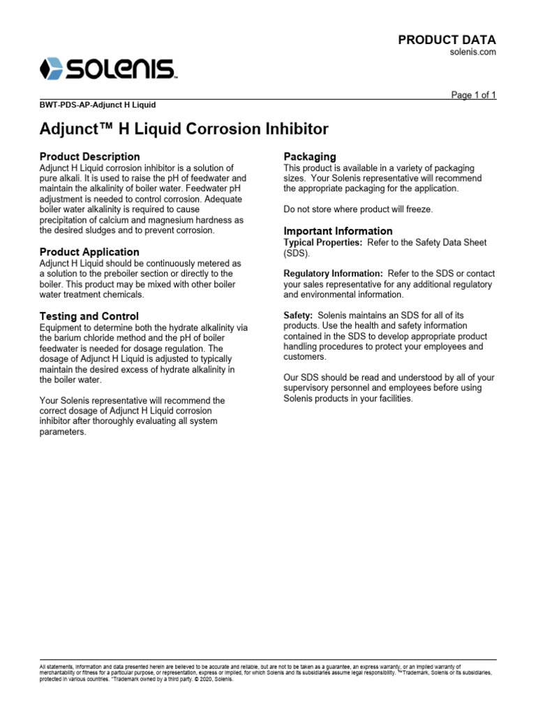 BWT-PDS-AP-Adjunct H Liquid | PDF