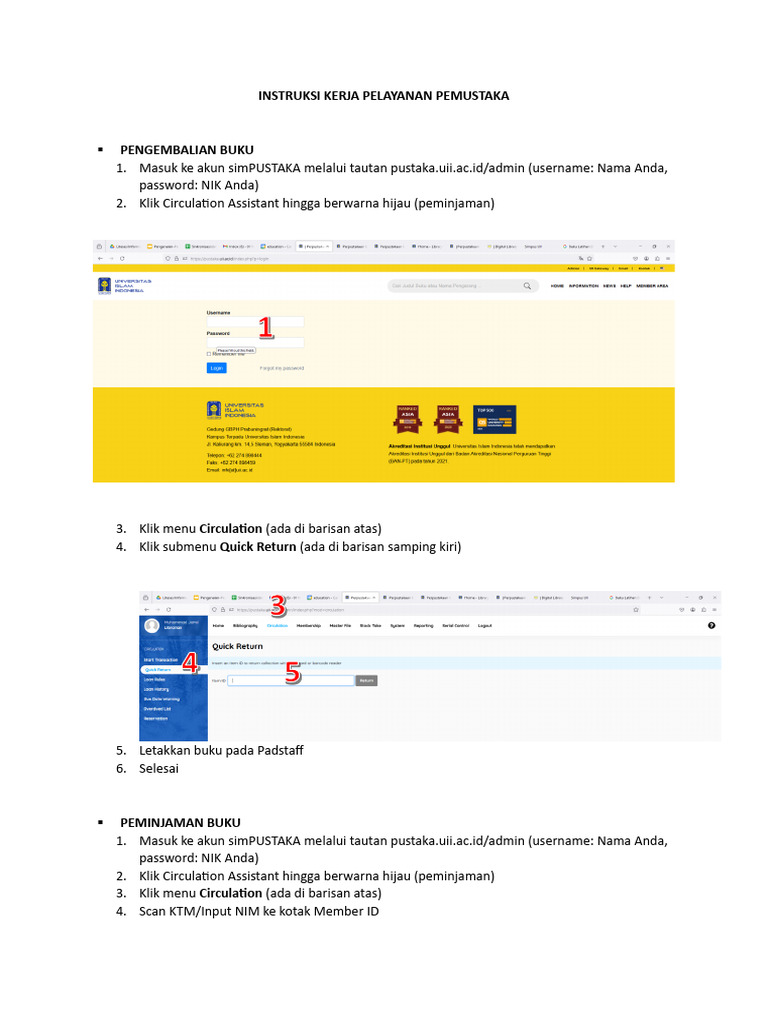 Instruksi Kerja Pelayanan Pemustaka | PDF