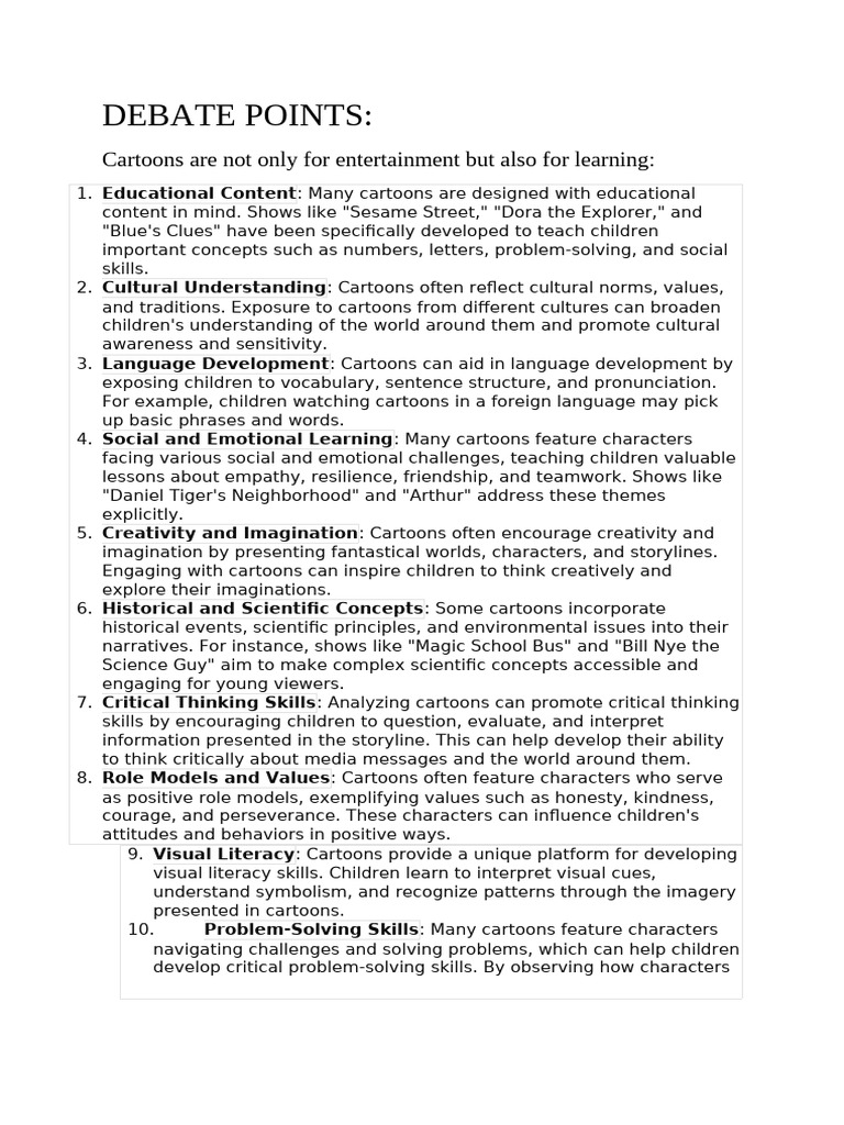 Debate Points | PDF
