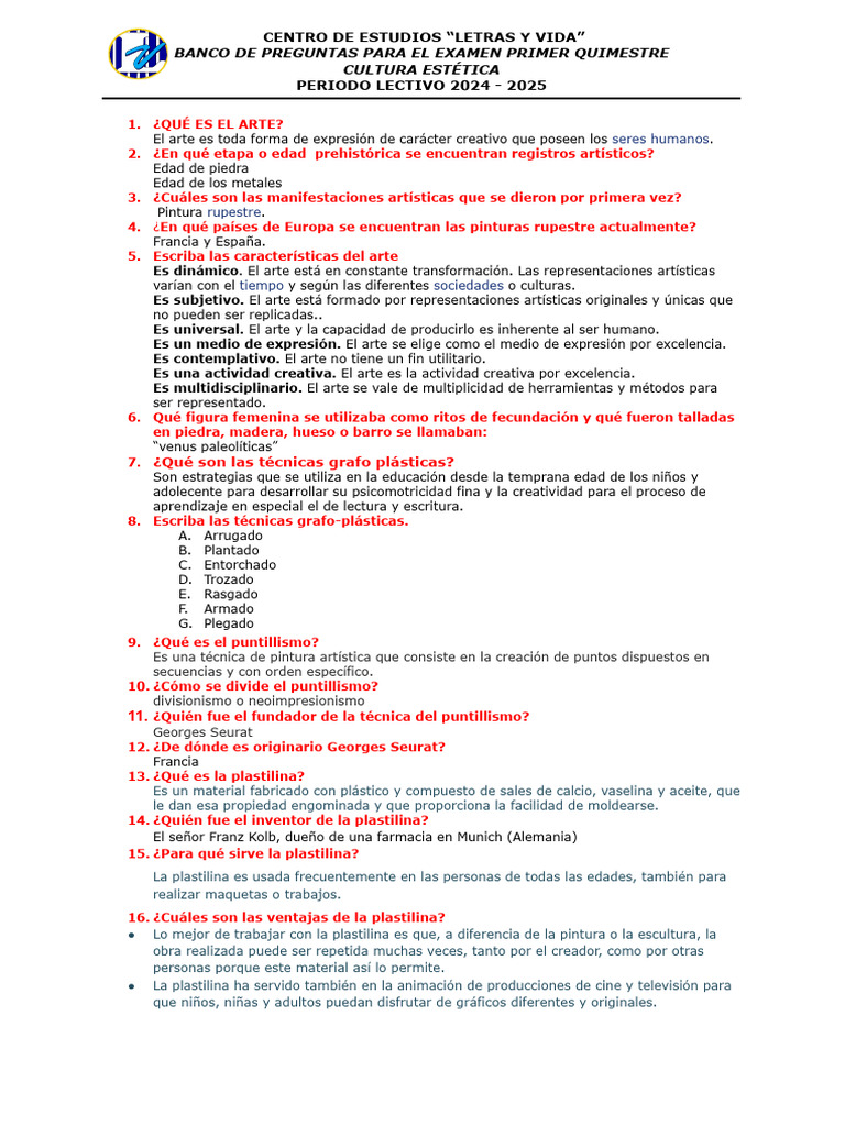 Banco de Pregunta 8vo B | PDF