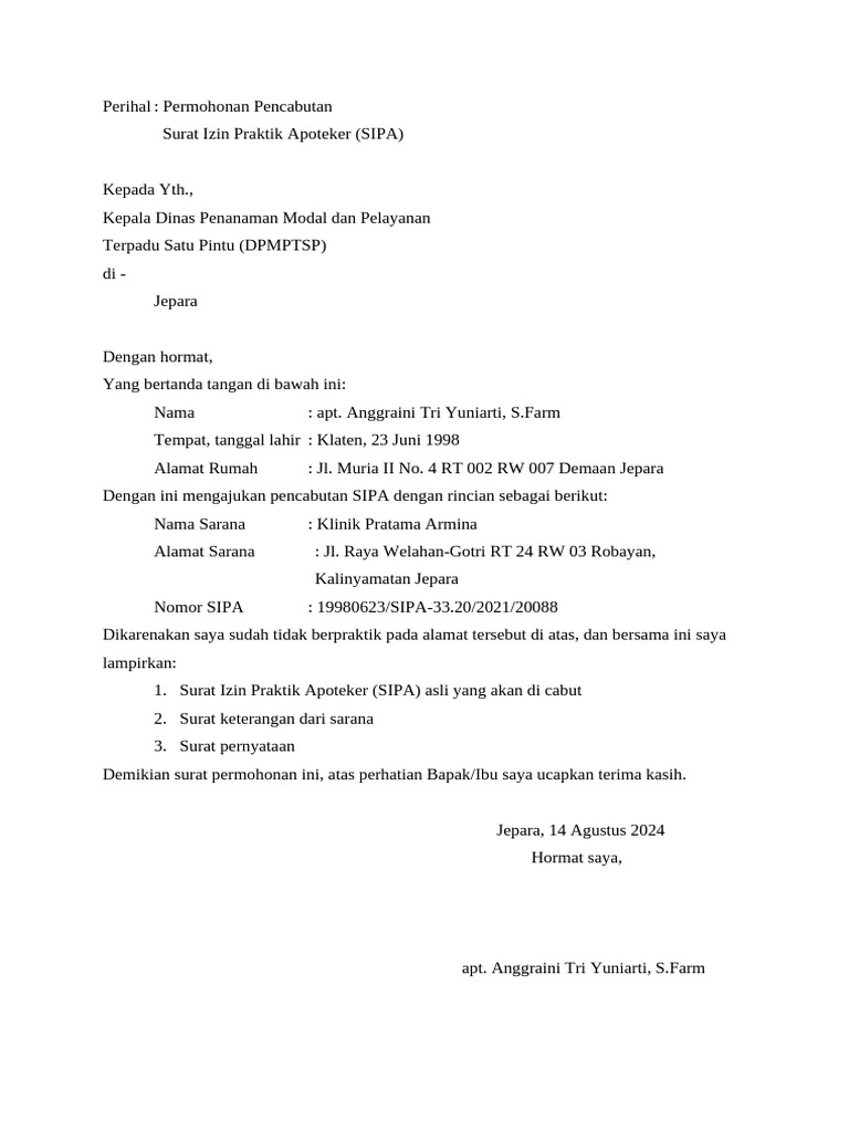 Pencabutan SIPA | PDF