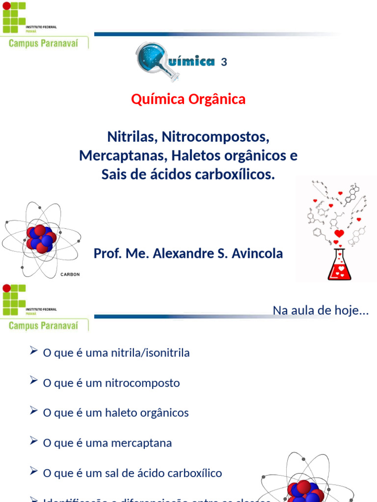 Nitrila - Nitrocomposto - Mercaptanas e Haletos Orgã Nicos. | PDF