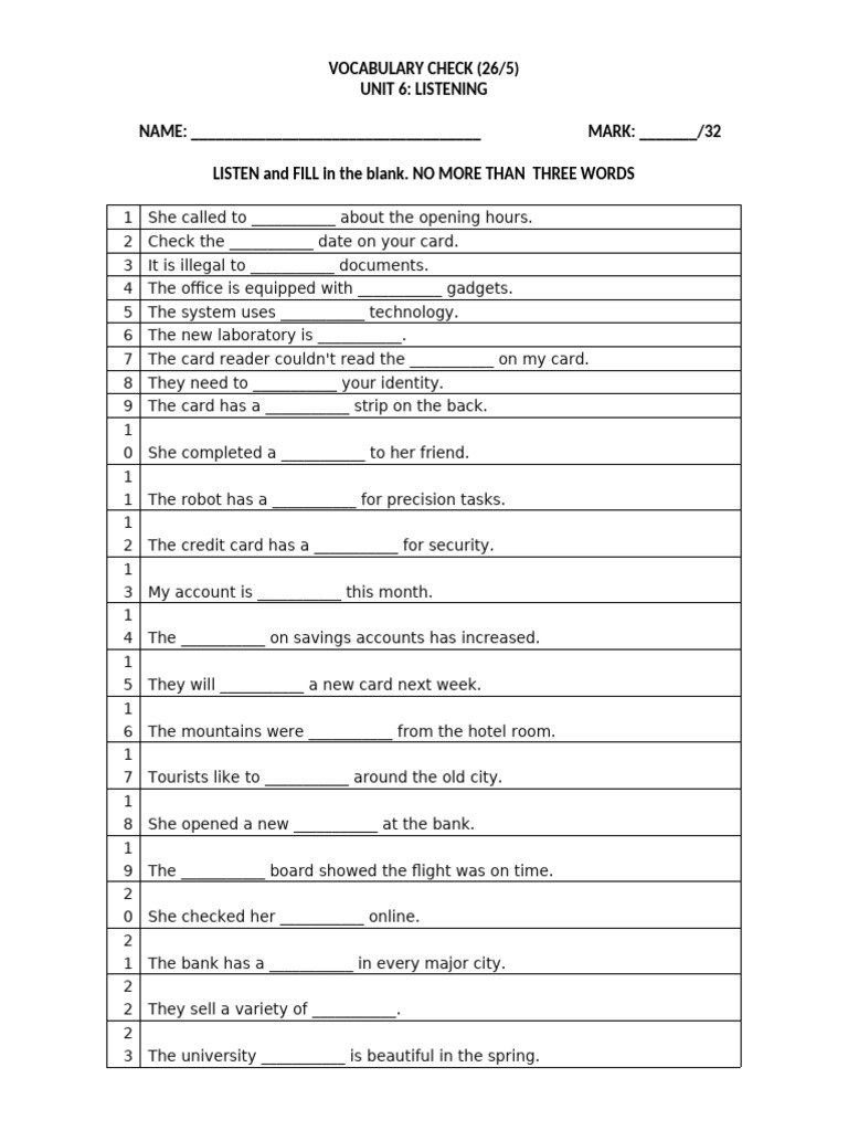 VOCABULARY CHECK (26:5) | PDF