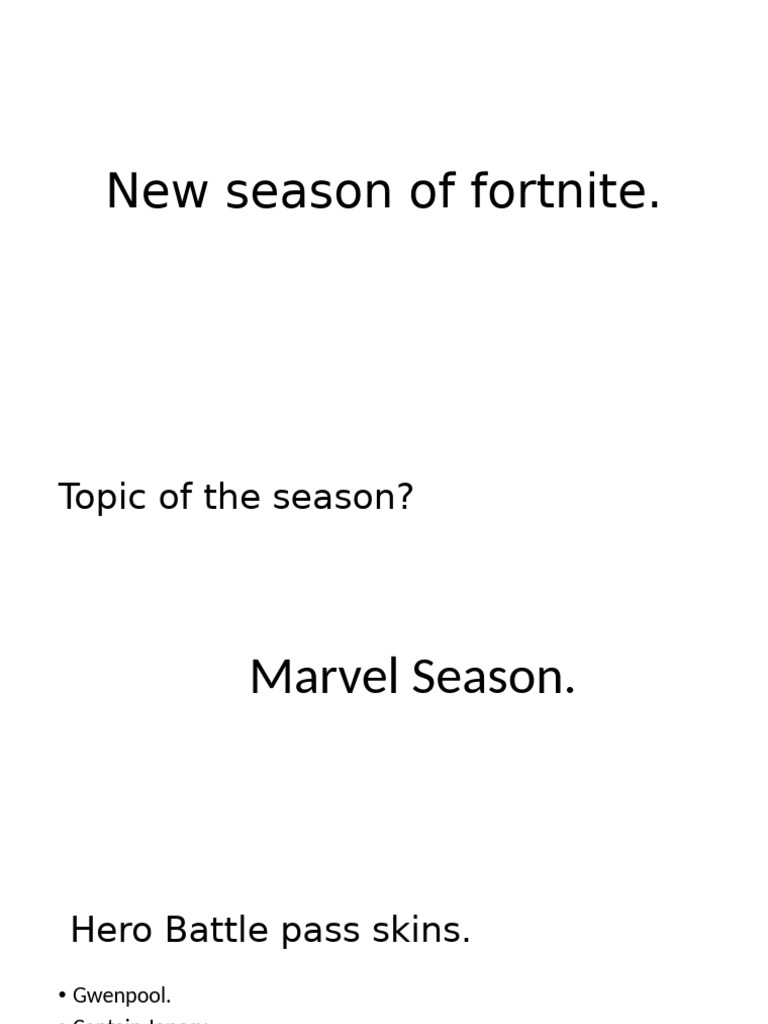 The New Season of Fortnite. | PDF