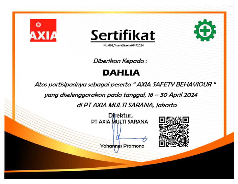 1sertifikat Dahlia | PDF