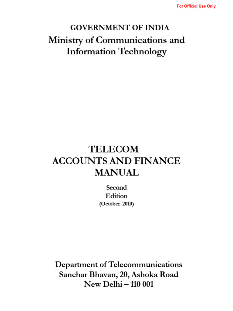 Telecom Accounts and Finance Manual Second Edition-1 | PDF