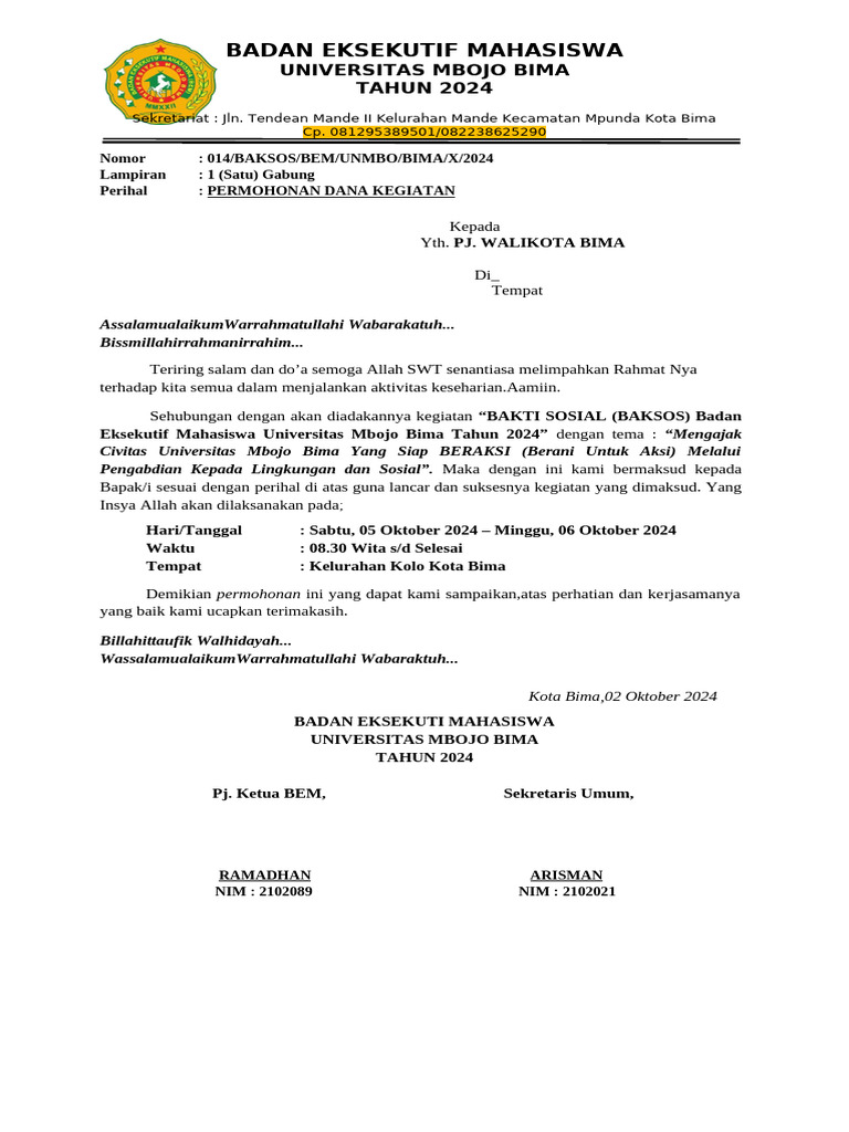 Proposal Baksos Bem | PDF