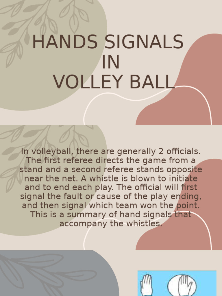 Volleyball Hand Signals Explained | PDF | Sports & Recreation