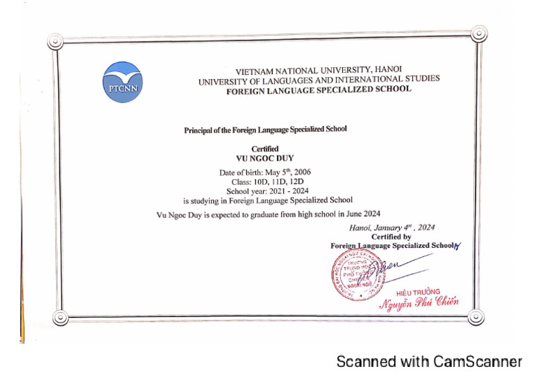 Certificate of Expected Graduation | PDF