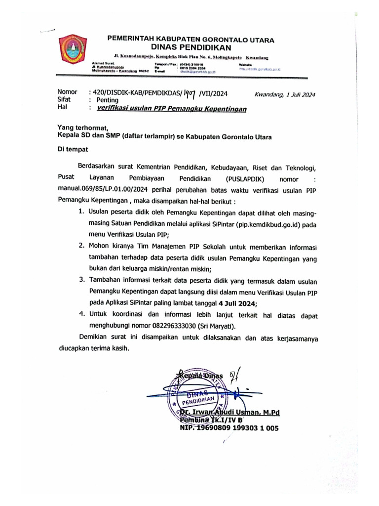 Verifikasi Usulan Pip | PDF