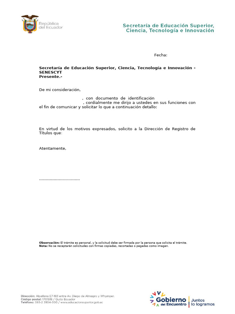 Solicitudes en General para Siau | PDF