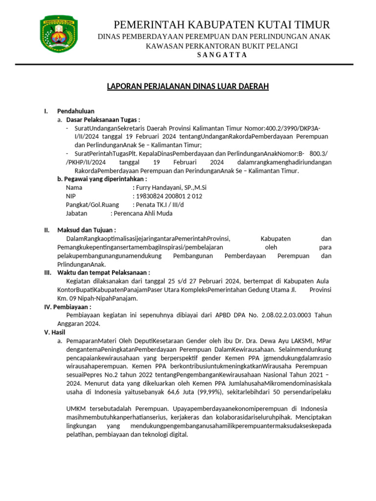 Laporan Perjadin | PDF