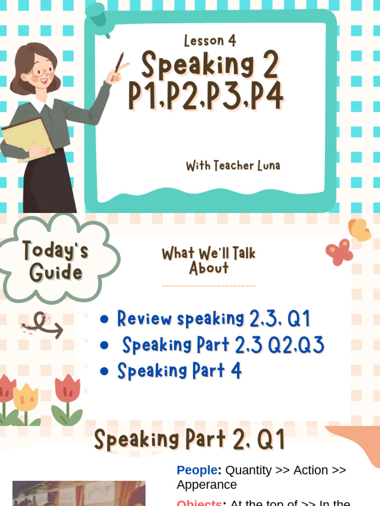 Lesson 4 - Speaking 2 Part 1,2,3,4 | PDF