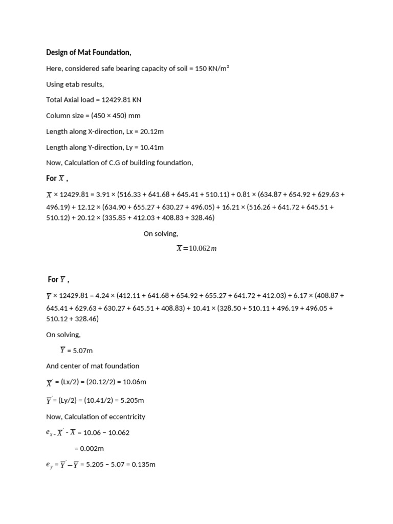 Design of Mat Foundation | PDF