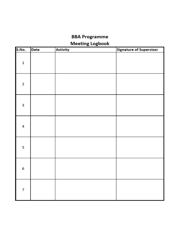Meeting Logbook | PDF