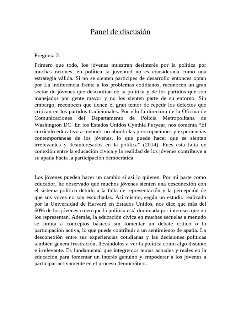 Panel de Discución - Jaime Espinoza | PDF