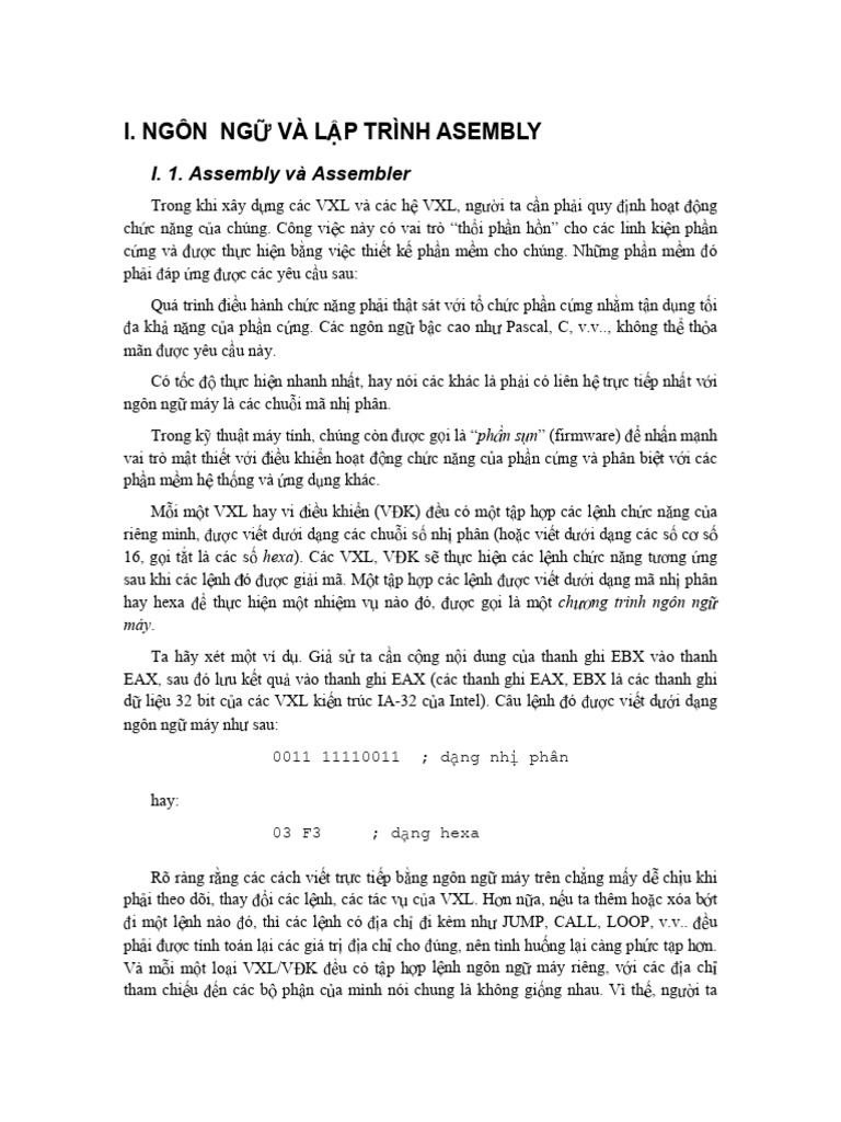 Ngon Ngu Va Lap Trinh ASEMBLY | PDF