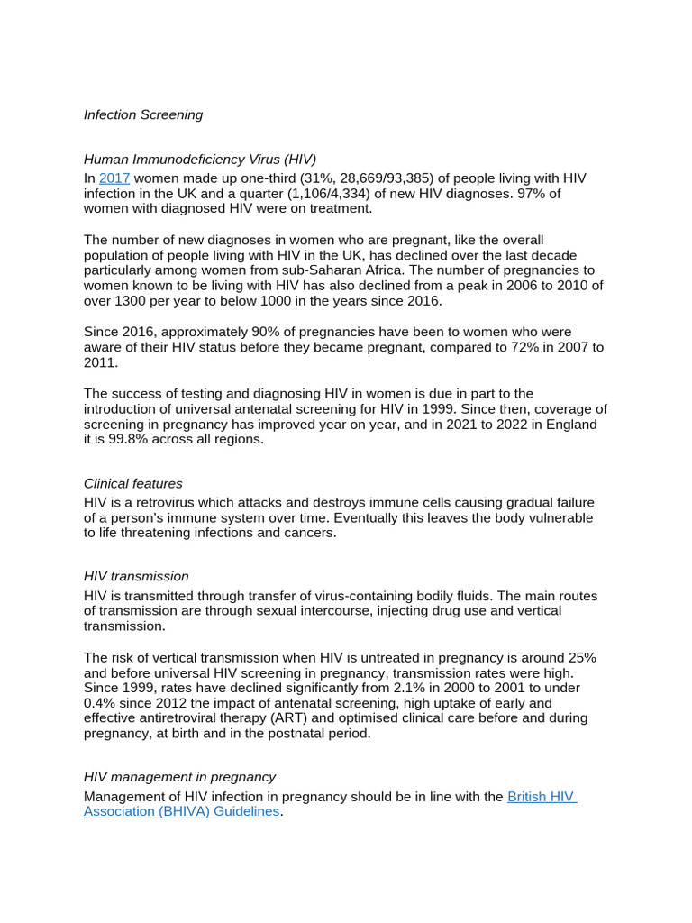 Infection Screening | PDF