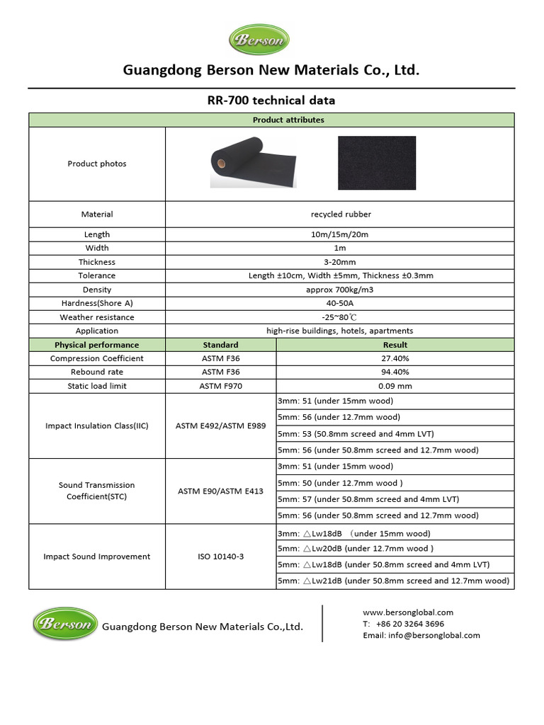 RR-700 Technical Data | PDF
