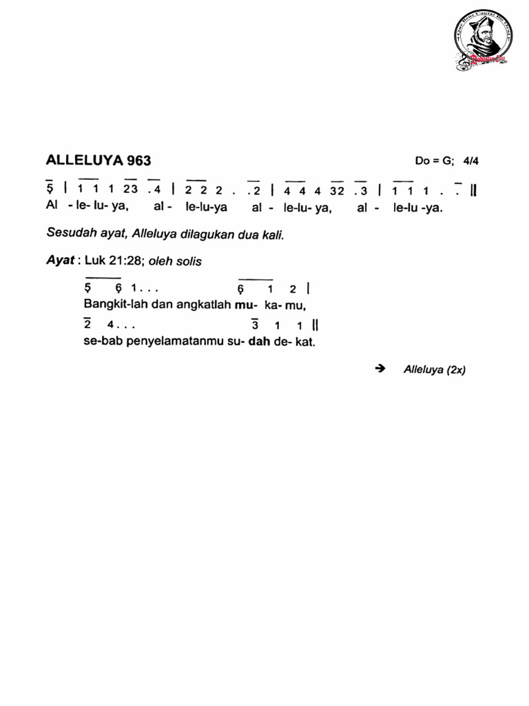 Minggu Biasa XXXIII - Alleluya 963 | PDF