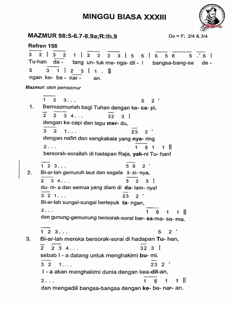 Minggu Biasa XXXIII_ Mazmur | PDF