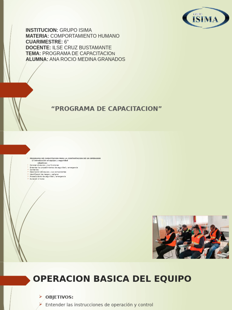 Programa de Capacitacion | PDF