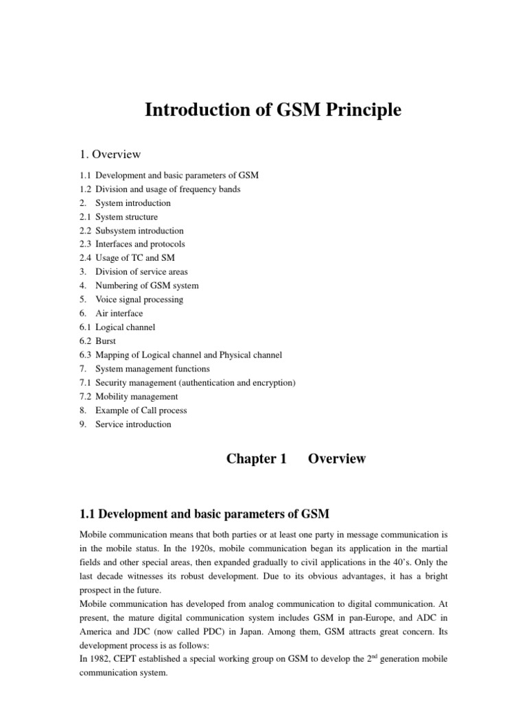 Introduction of GSM Principle | PDF