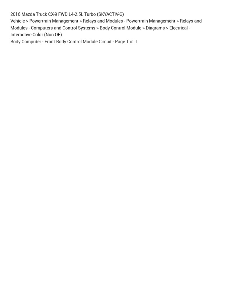 Body Computer - Front Body Control Module Circuit (Body Control Module ...