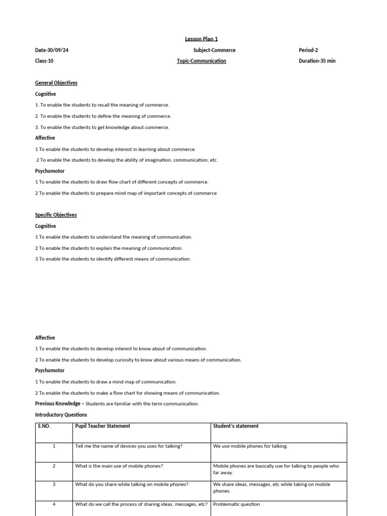 Lesson Plan Format | PDF
