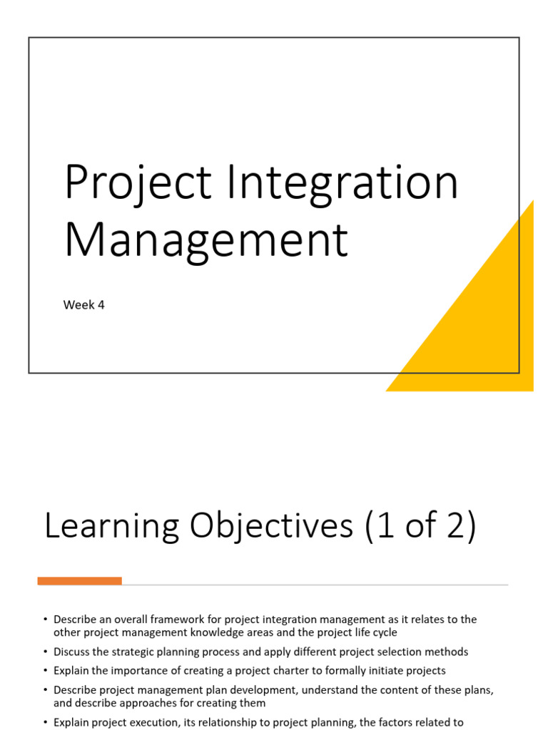 SENG511 - FALL2024 - W4 - Project Integration Management | PDF