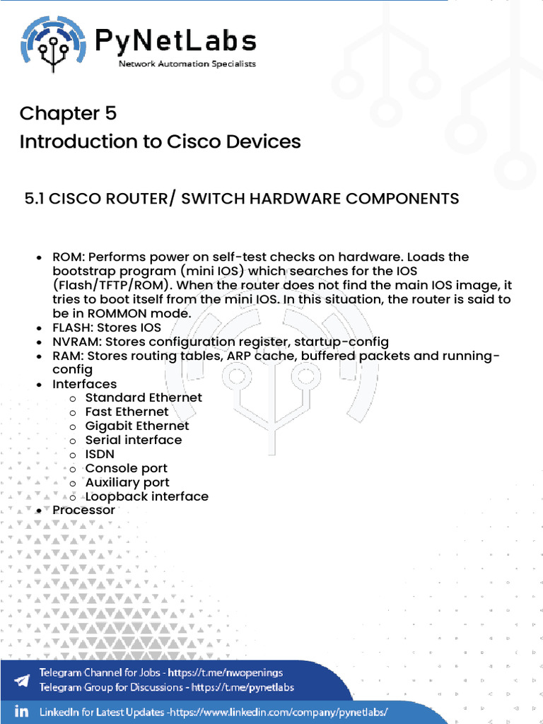 Chapter 5 Introduction To Cisco Devices v2 | PDF