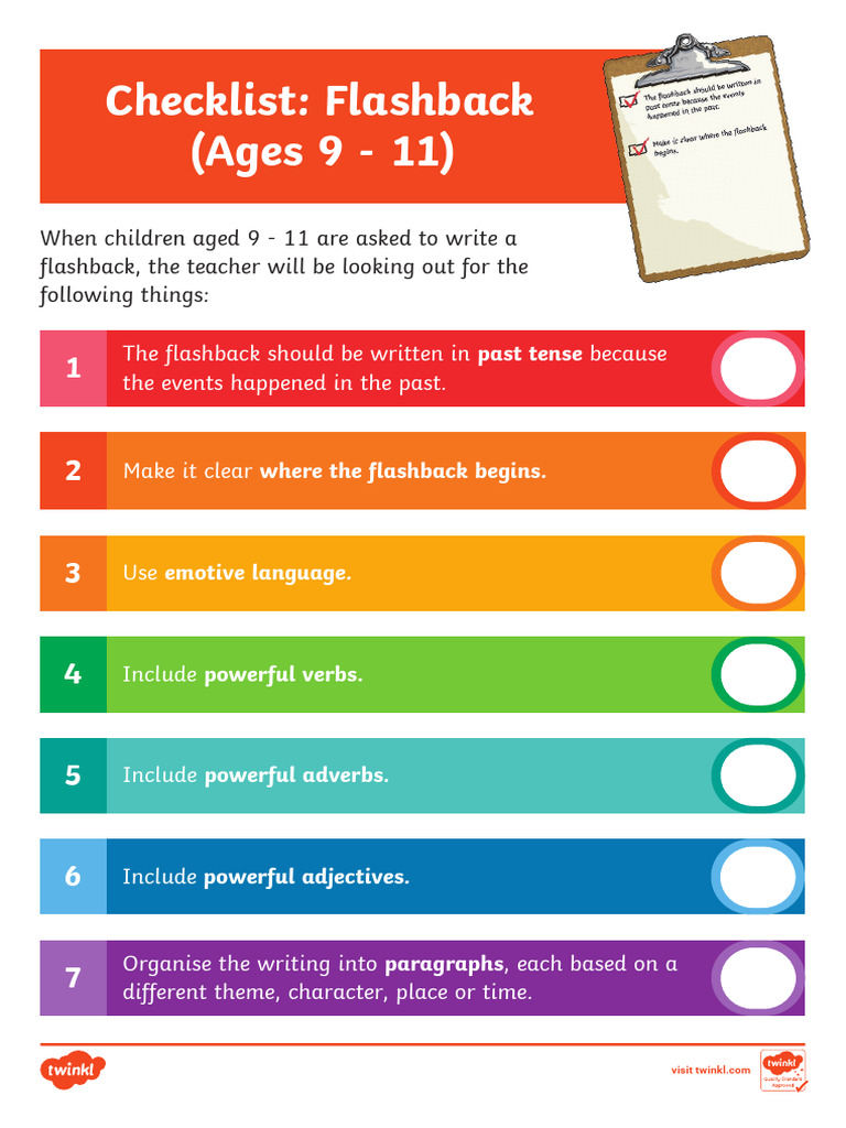 Example Text Checklist Flashback (Ages 9 - 11) | PDF
