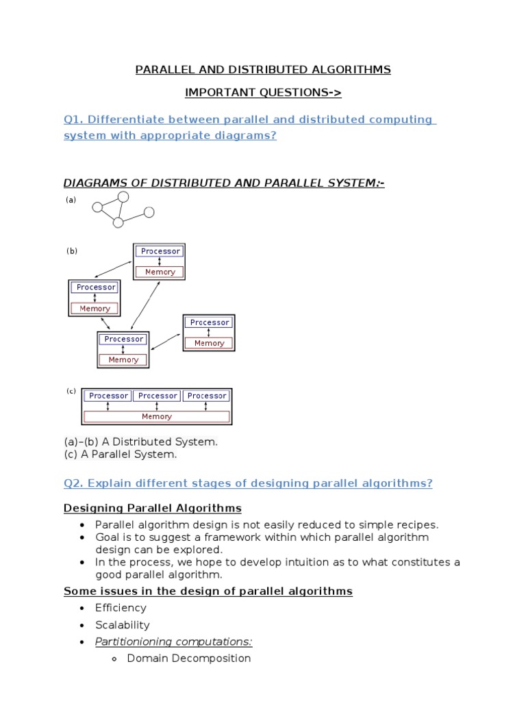 Parallel And Distributed Algorithms Important Question Pdf Parallel Computing Distributed