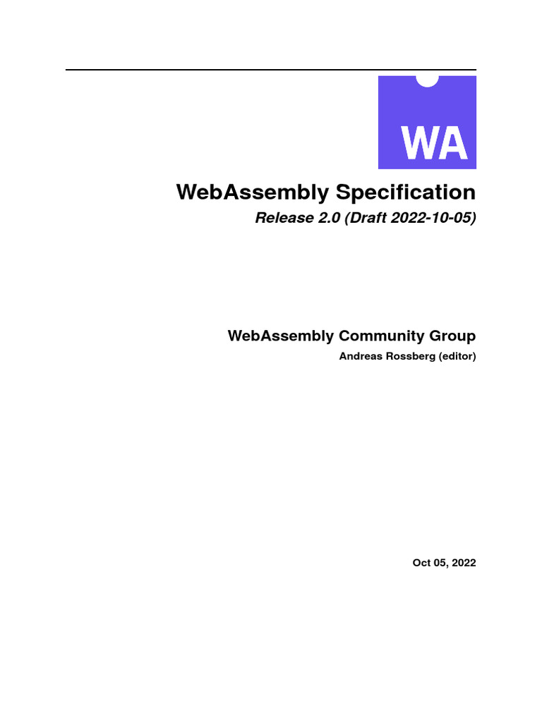 Webassembly Specification Pdf 