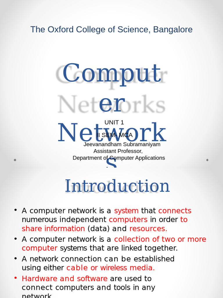 Computer Networks Unit 1 | PDF