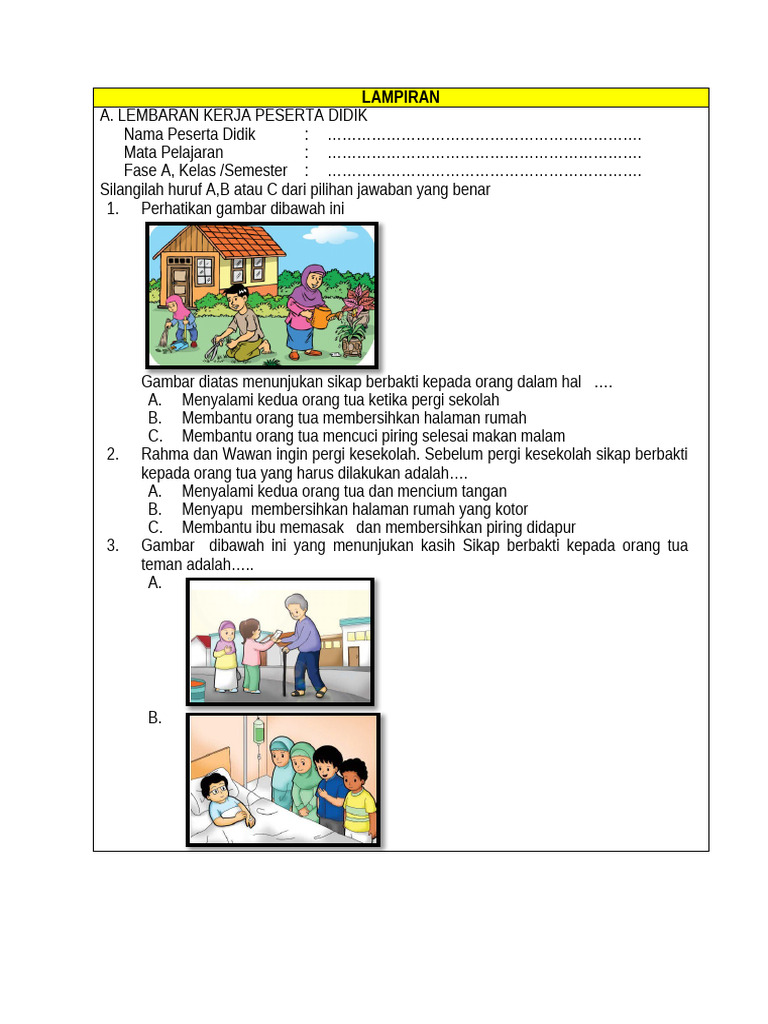 LAMPIRAN LKPD PAI SURPER VISI Kls 3 | PDF