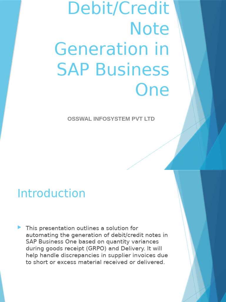 SAP_B1_Auto_Debit_Credit_Note_Proposal | PDF