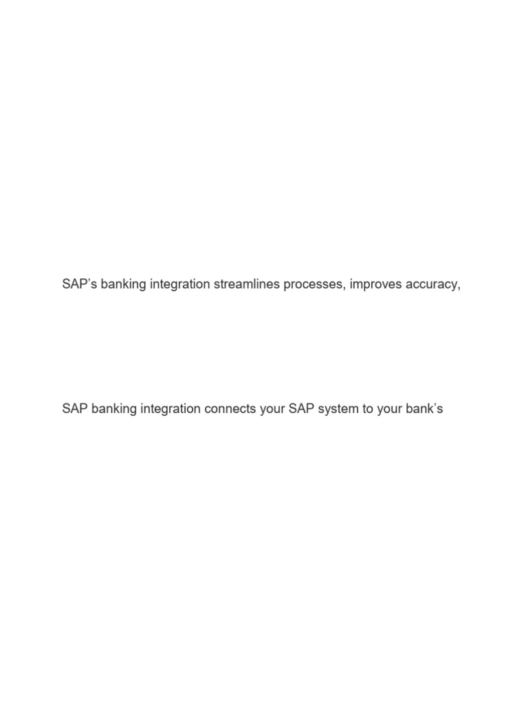 What is SAP banking integration | PDF