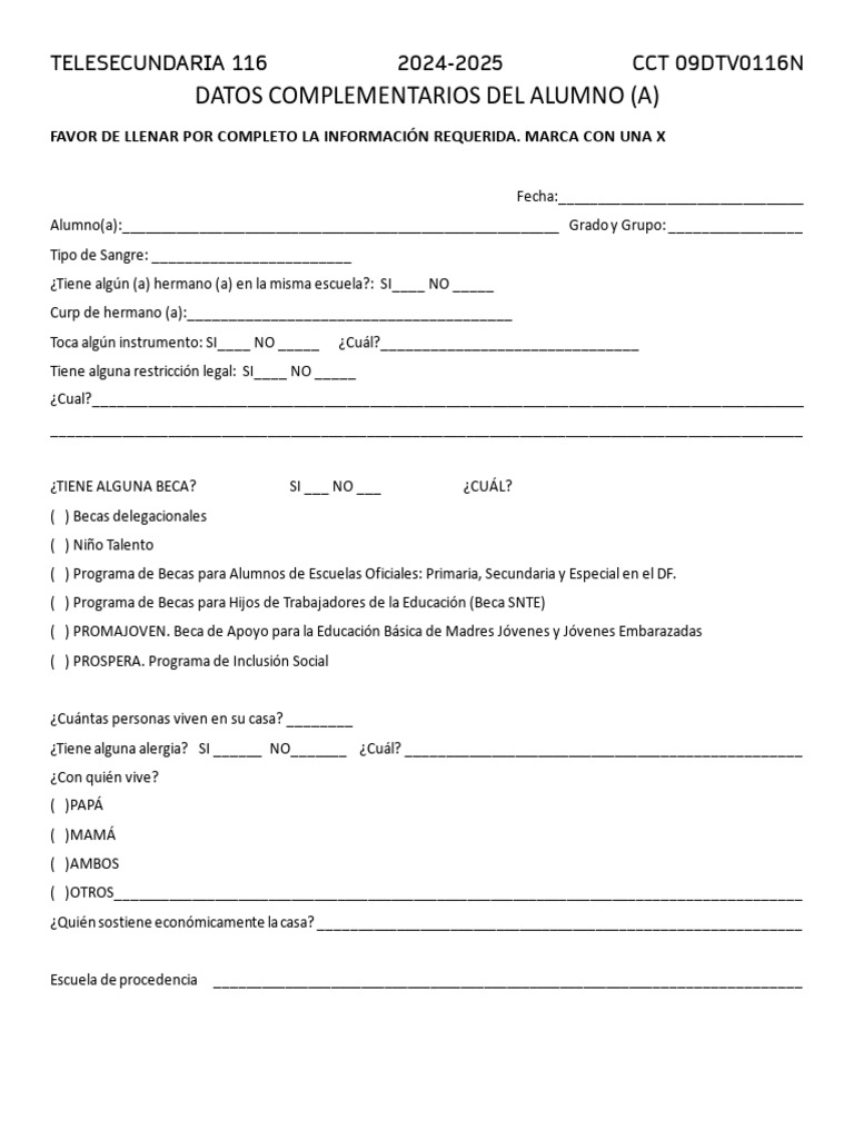 DATOS COMPLEMENTARIOS PLATAFORMA WWW7 | PDF