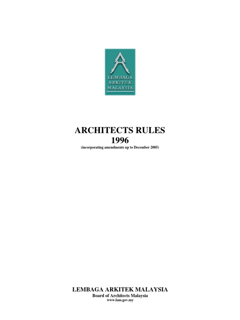 Architect-Rules 1996 - As at 2005 | PDF | Architect | Sole Proprietorship