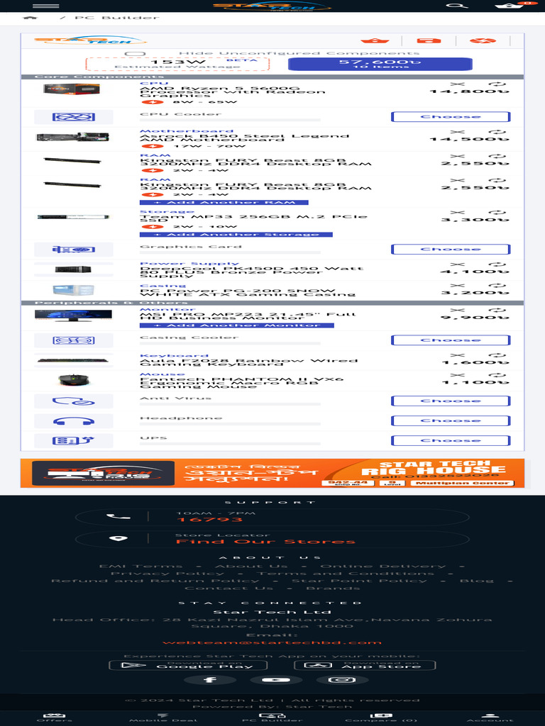 PC Builder - Build Your Own Computer - Star Tech 2 | PDF