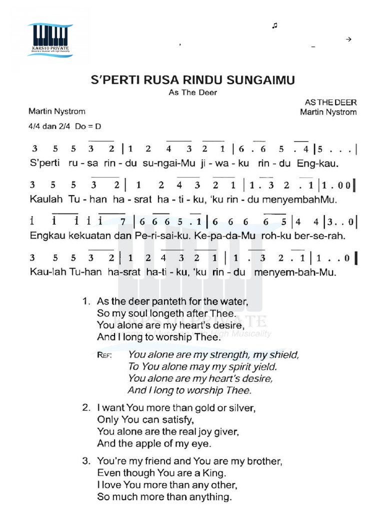 Rafael Sebastian Lie - S'perti Rusa Rindu Sungai-Mu | PDF