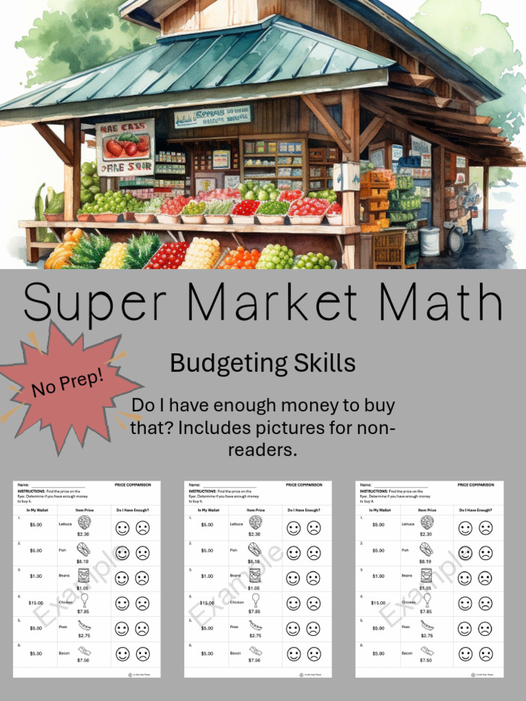 Super Market Math: Budgeting Skills | PDF